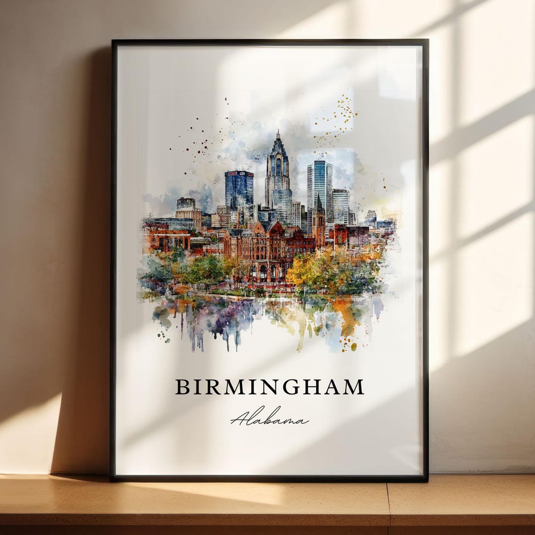 Birmingham AL Art, Birmingham Print, Birmingham AL Watercolor Art ...