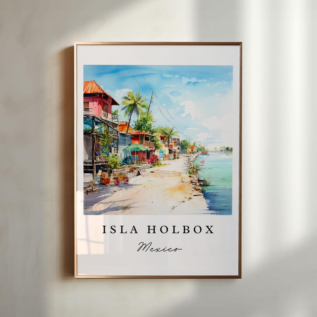 Isla Holbox Mexico Art Print – Traditional Travel Poster - Etsy