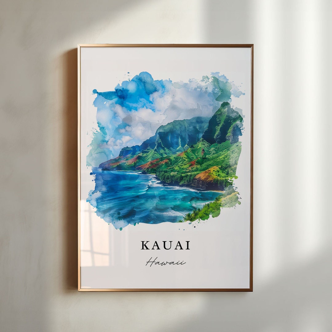 Kauai Hawaii Art, Kauai Print, Hawaii Wall Art, the Garden Island HI ...