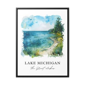 Lake Michigan Wall Art, Lake Michigan Print, the Great Lakes Watercolor ...