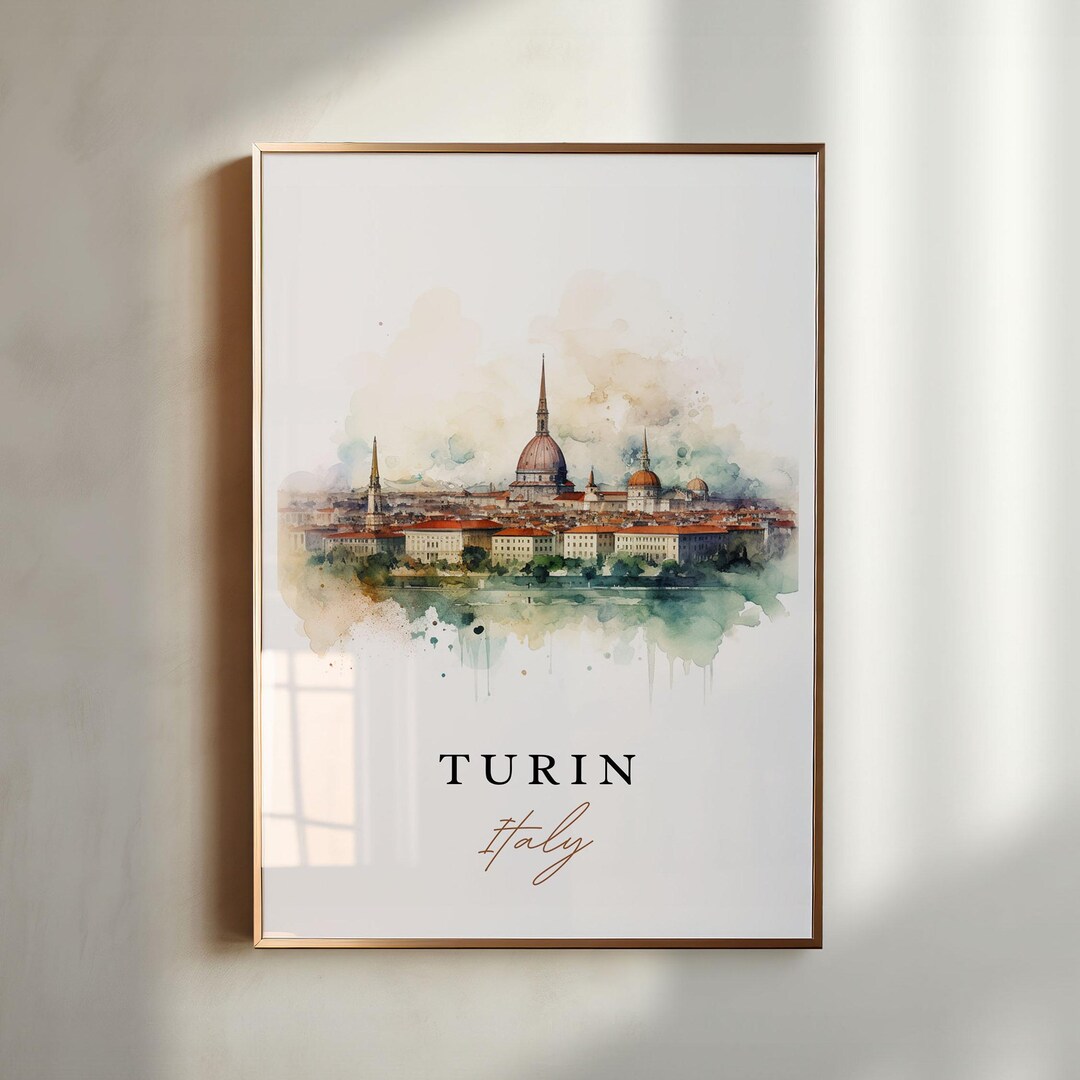 Turin Italy Wall Art - Italy, Turin Poster Print, Turin Wedding Gift ...