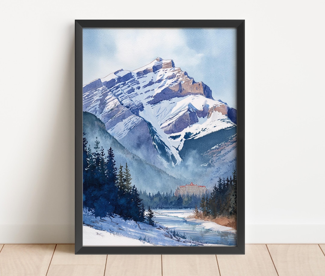 Banff Canada Watercolor Art Banff Travel Print Banff Canada Artwork ...