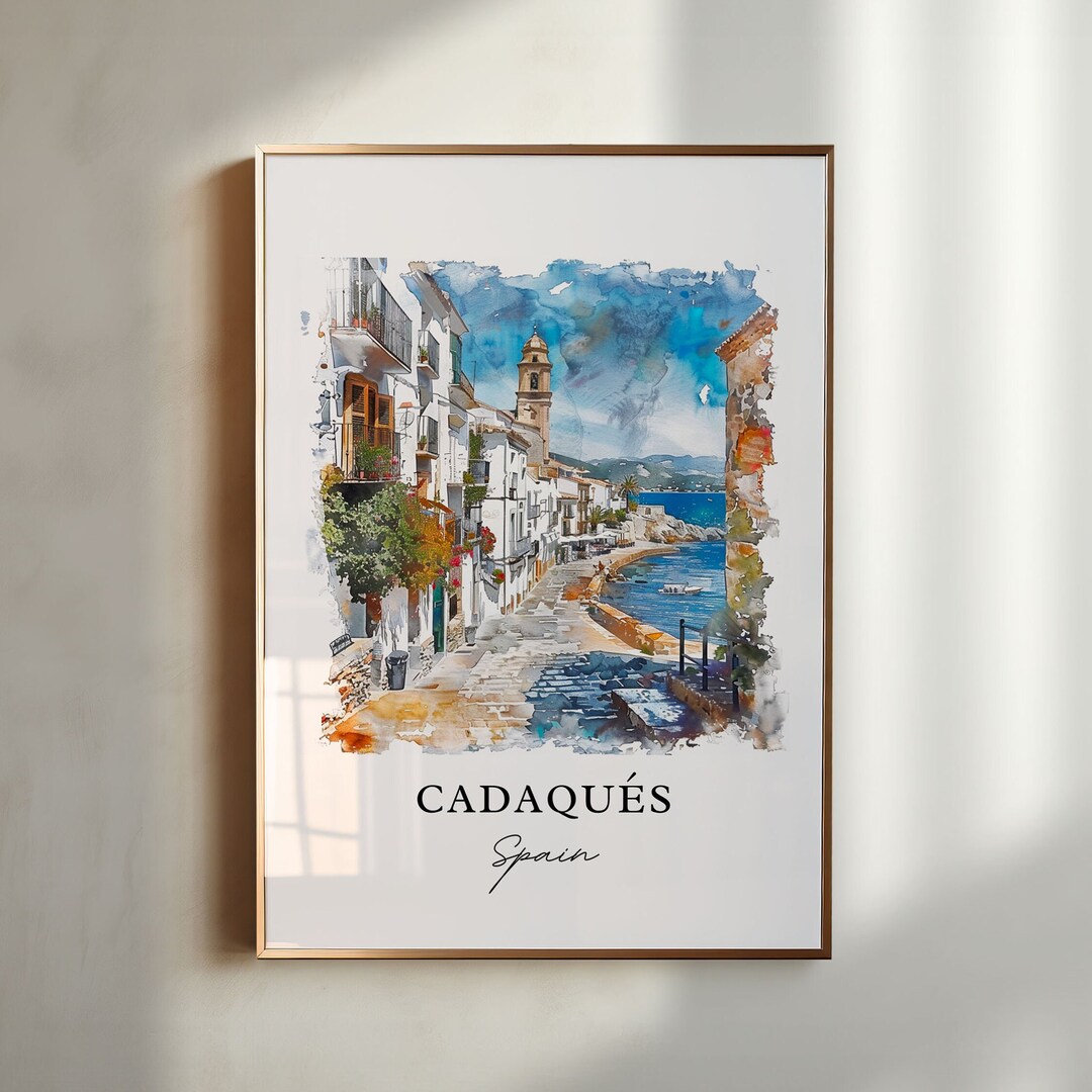 Cadaques Wall Art, Cadaques Spain Print, Cadaques Watercolor, Cadaques ...