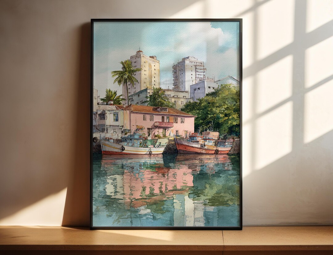 Maputo Watercolor Art Maputo Travel Print Maputo Mozambique Artwork ...