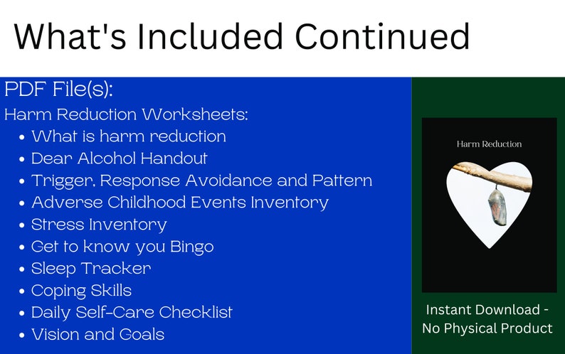 Harm Reduction Worksheets | Alcohol Reduction Worksheets | Drug Harm ...