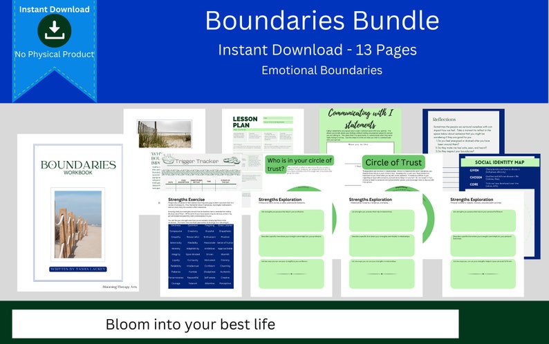 Digital Download Boundaries Worksheet | Boundaries Journal | Self-care ...