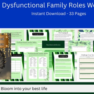 Dysfunctional Family Roles Workbook, Mental Health Printables, Therapy ...