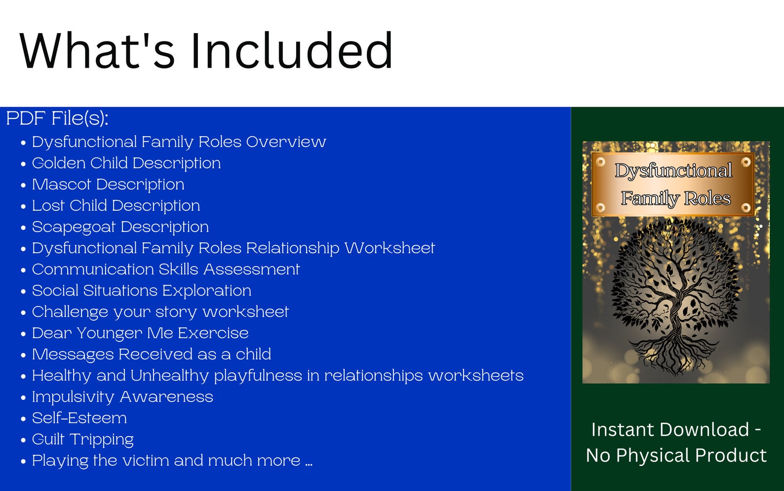 Dysfunctional Family Roles Workbook, Mental Health Printables, Therapy ...