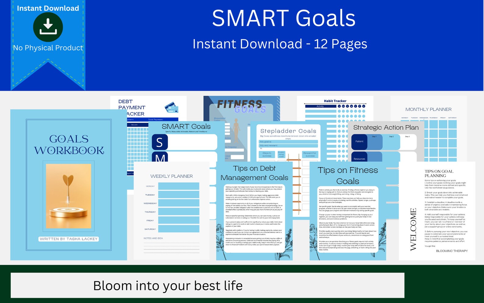 SMART Goal Printable Planner Mental Health SMART Goals Behavioral ...