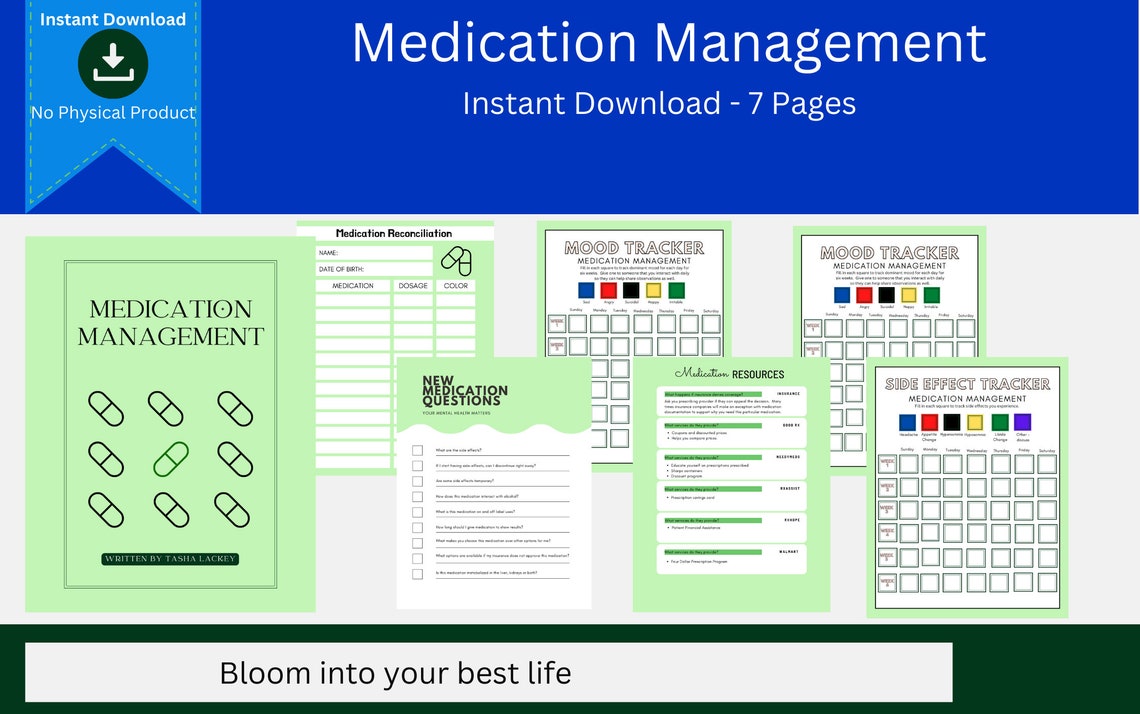 Medication Tracker Medication Management Worksheets Medication ...