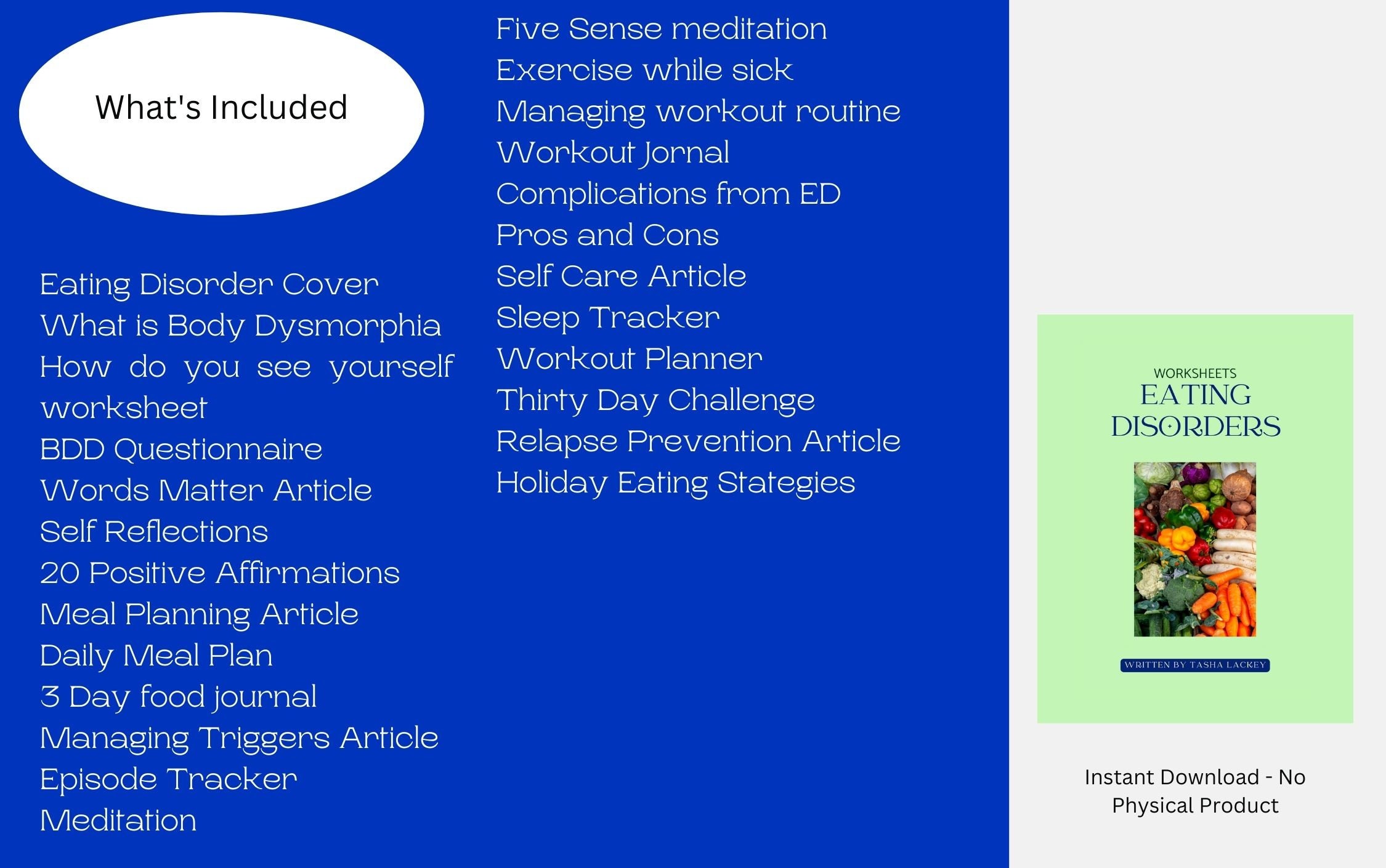 Eating Disorder Worksheets Binge Eating Workbook ED - Etsy