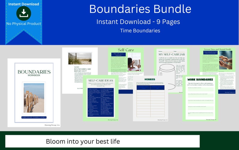 Digital Download Boundaries Worksheet | Boundaries Journal | Self-care ...