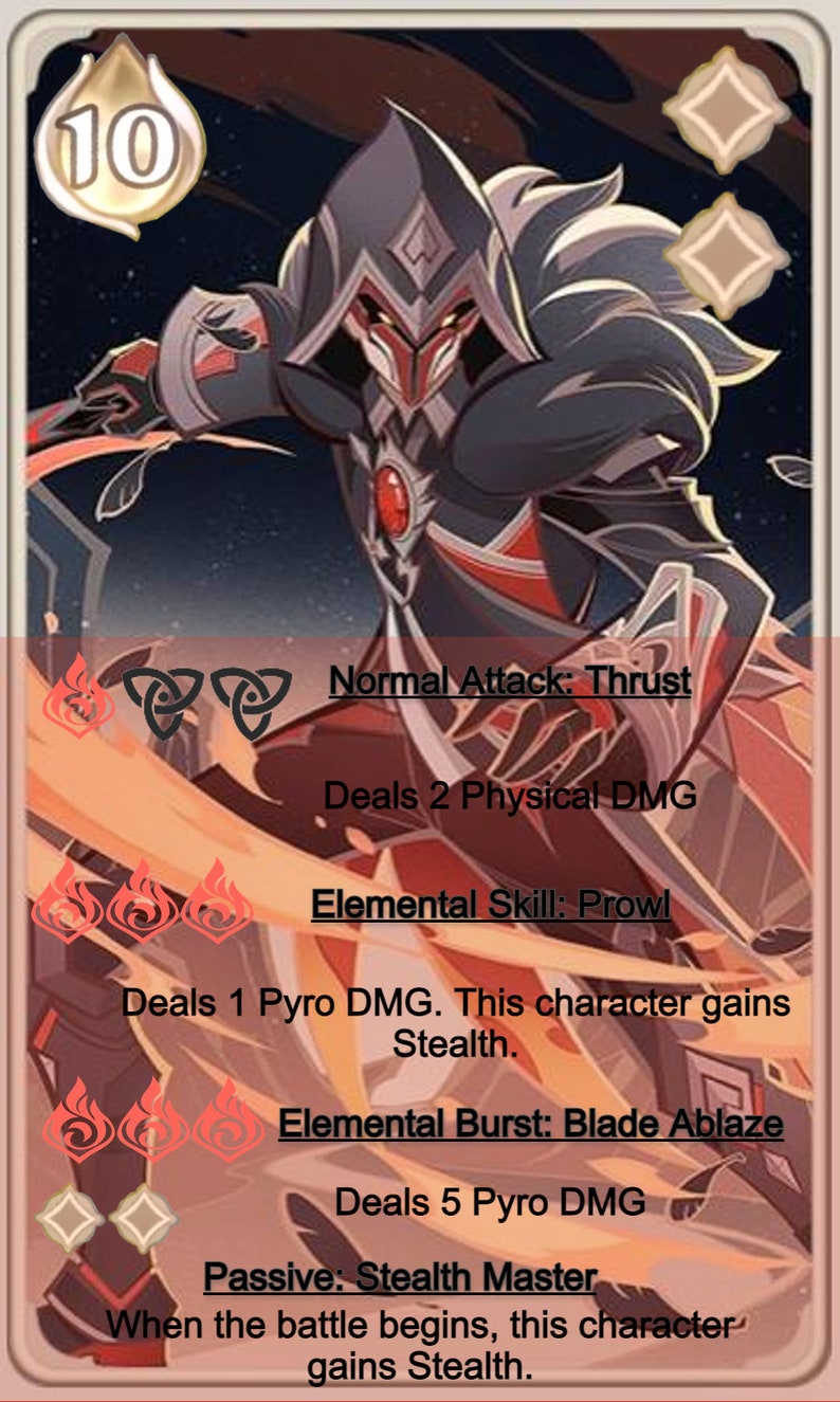 Genius Invocation Character TCG Cards - Etsy