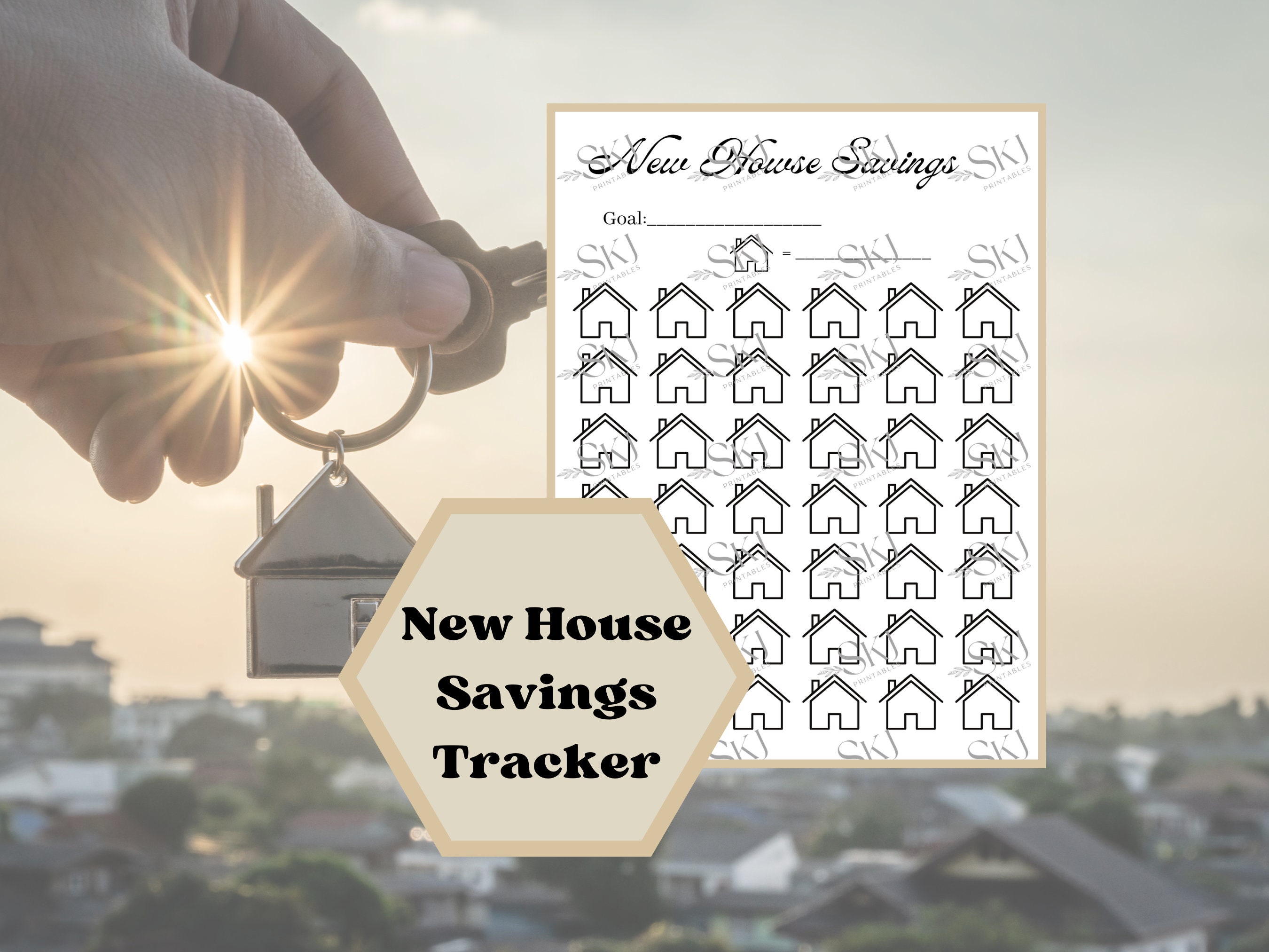 PRINTABLE New House Savings, House Savings Tracker, House Saving Goals ...