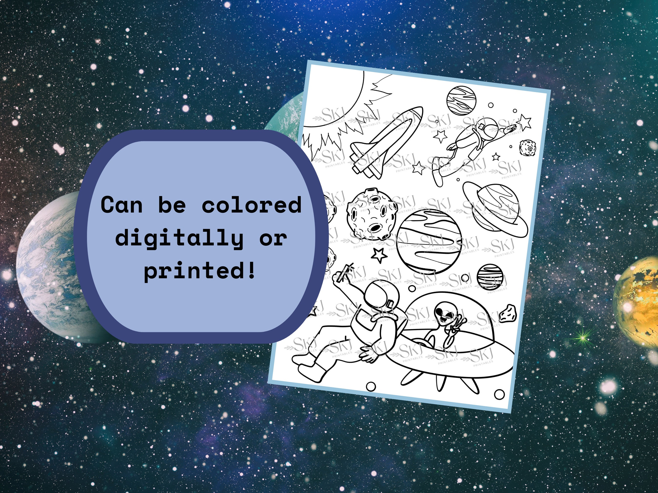 PRINTABLE Astronaut-themed Coloring Pages for Kids - Digital Download ...