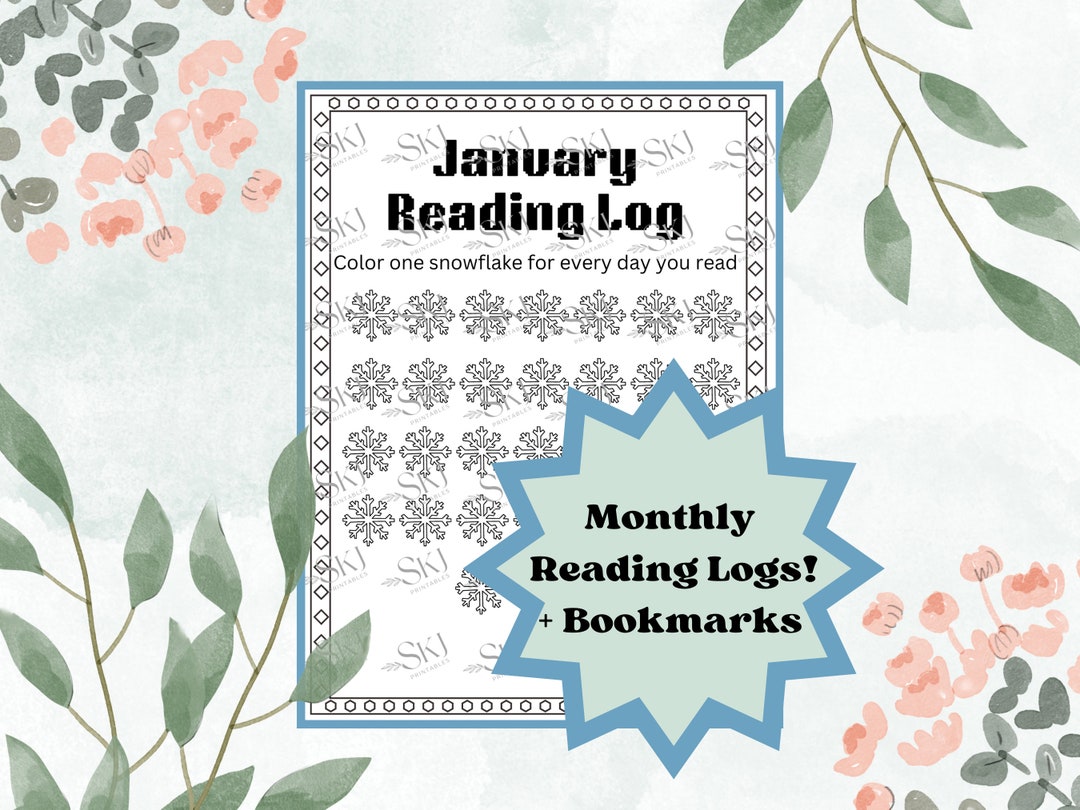 PRINTABLE Monthly Reading Log, Monthly Book Tracker, Daily Reading ...