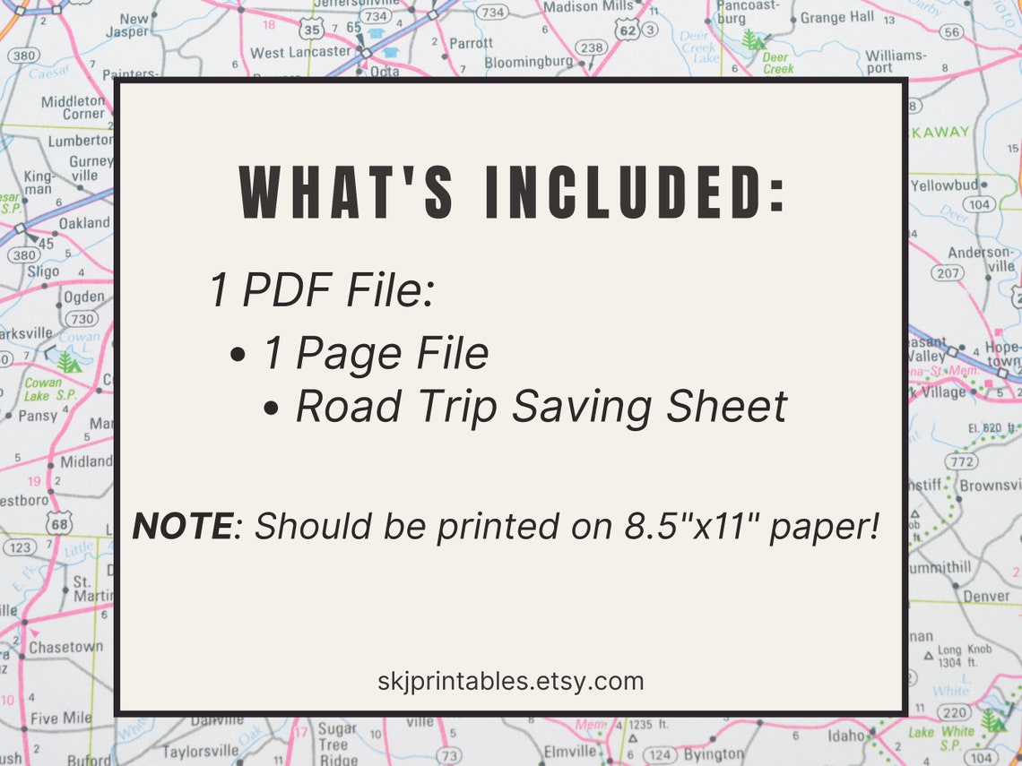 PRINTABLE, Road Trip Budget, Long Road Trip Budget, Short-term Savings ...