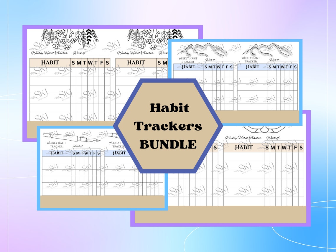 PRINTABLE Habit Tracker for Couples, Weekly Habit Tracker Bundle ...