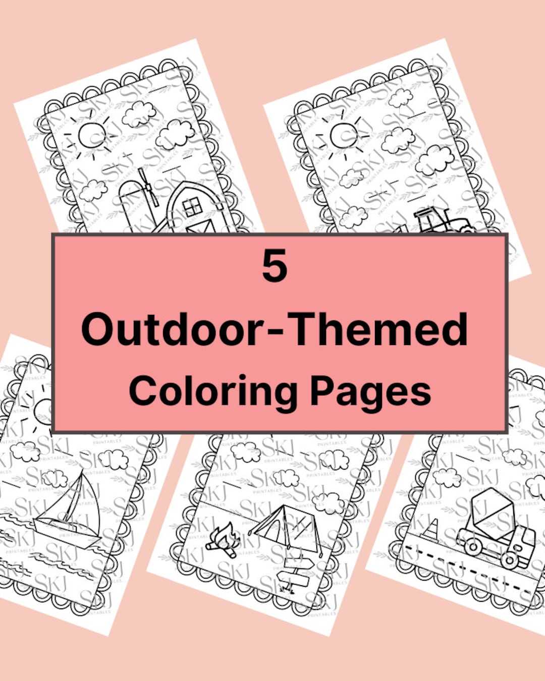 PRINTABLE Outdoor Themed Coloring Pages for Boys and Girls - Digital ...