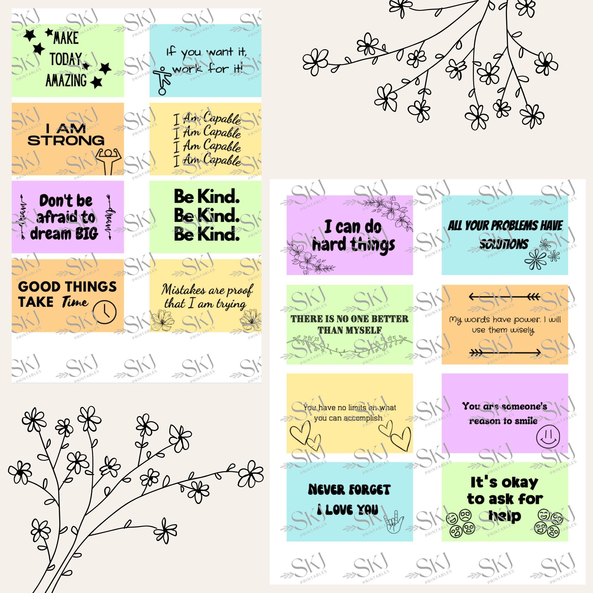 PRINTABLE Kid's Lunchbox Affirmations, Love Notes for Kids, Lunchbox ...