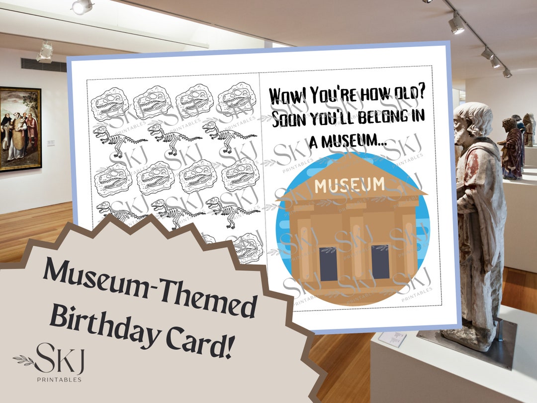 PRINTABLE Museum-themed Birthday Card - Museum Greeting Card - Museum ...