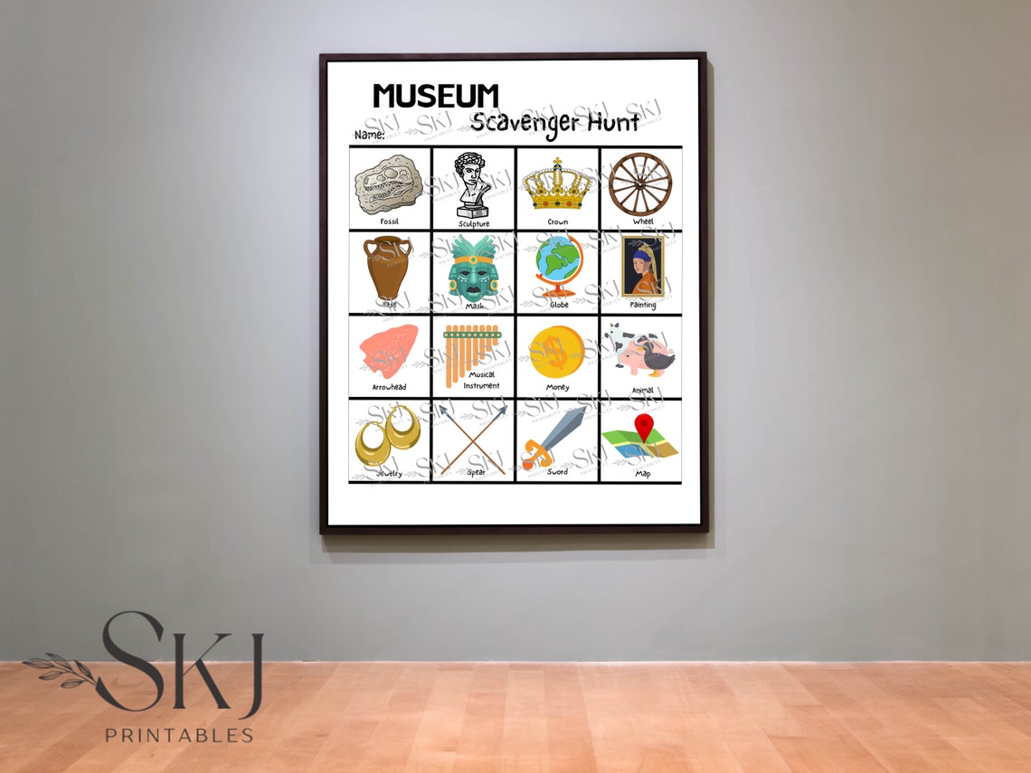 PRINTABLE Museum Scavenger Hunt Worksheet - Field Trip Worksheet for ...