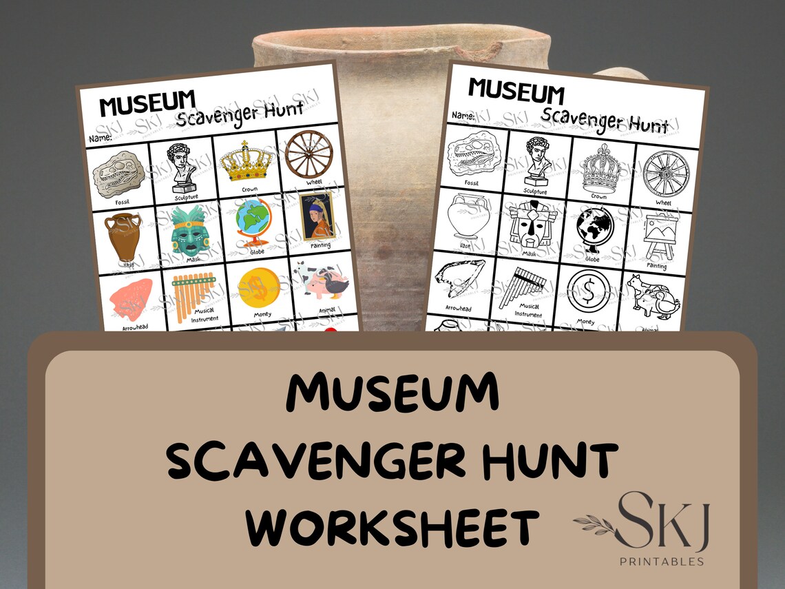 PRINTABLE Museum Scavenger Hunt Worksheet - Field Trip Worksheet for ...