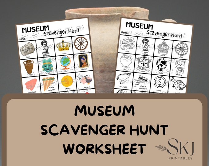 PRINTABLE Museum Scavenger Hunt Worksheet - Field Trip Worksheet for ...