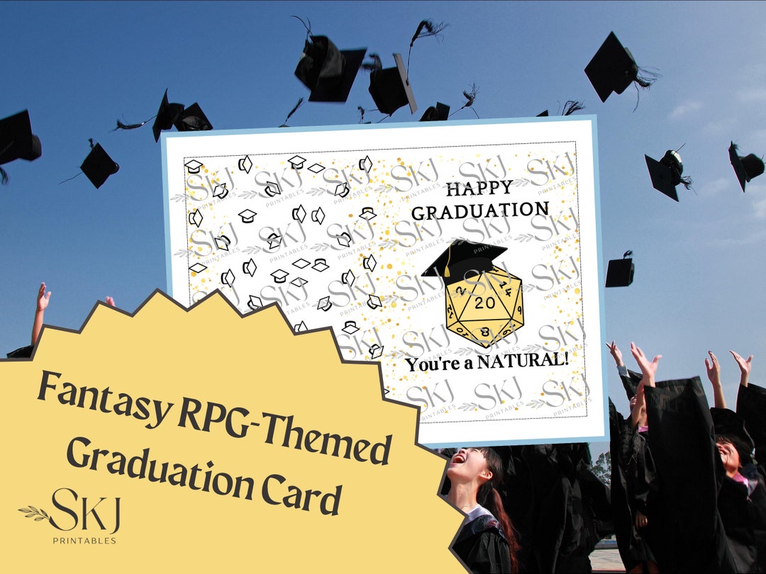PRINTABLE Fantasy RPG Graduation Card - TTRPG Graduation Card - 20 ...