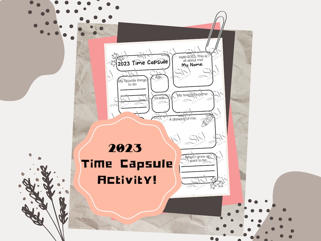 PRINTABLE Time Capsule for Kids. New Year's Activity. 2023 - Etsy