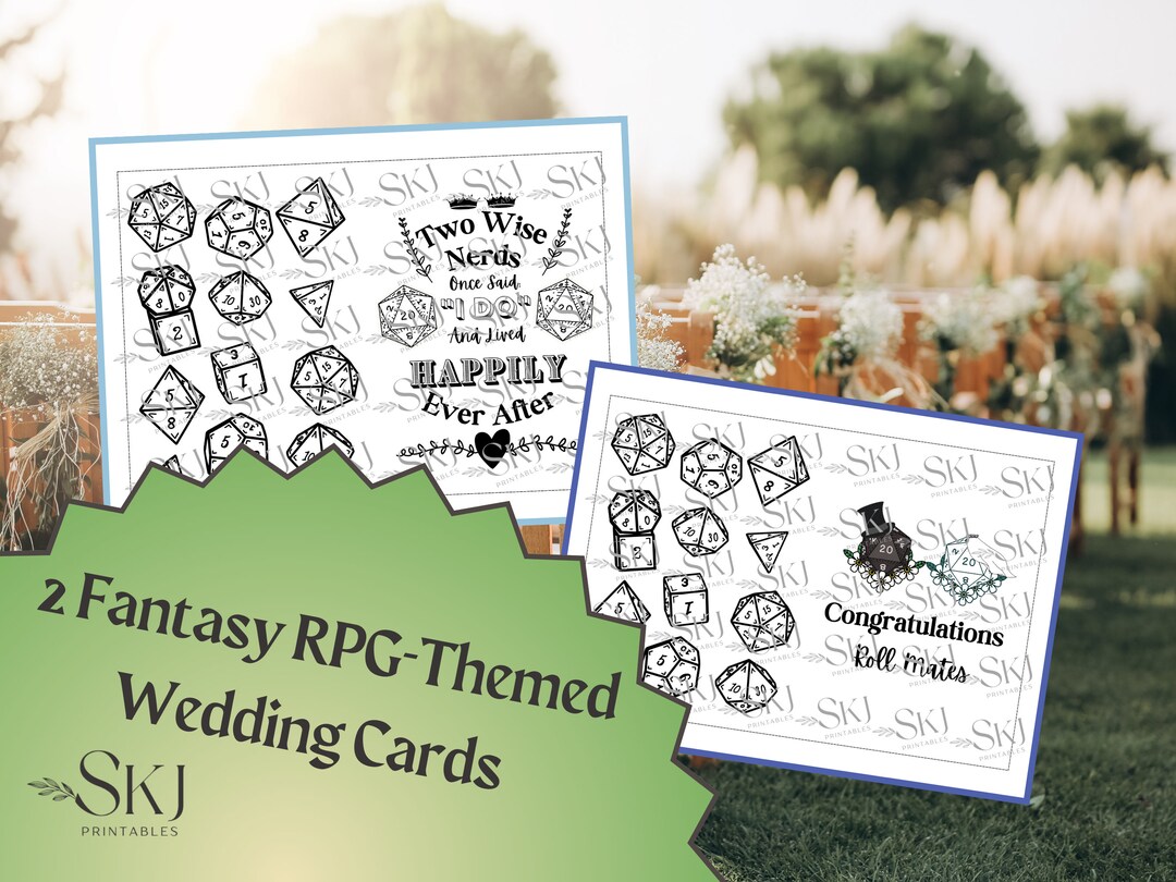 PRINTABLE Fantasy RPG Wedding Cards TTRPG Wedding Cards Dice Wedding ...