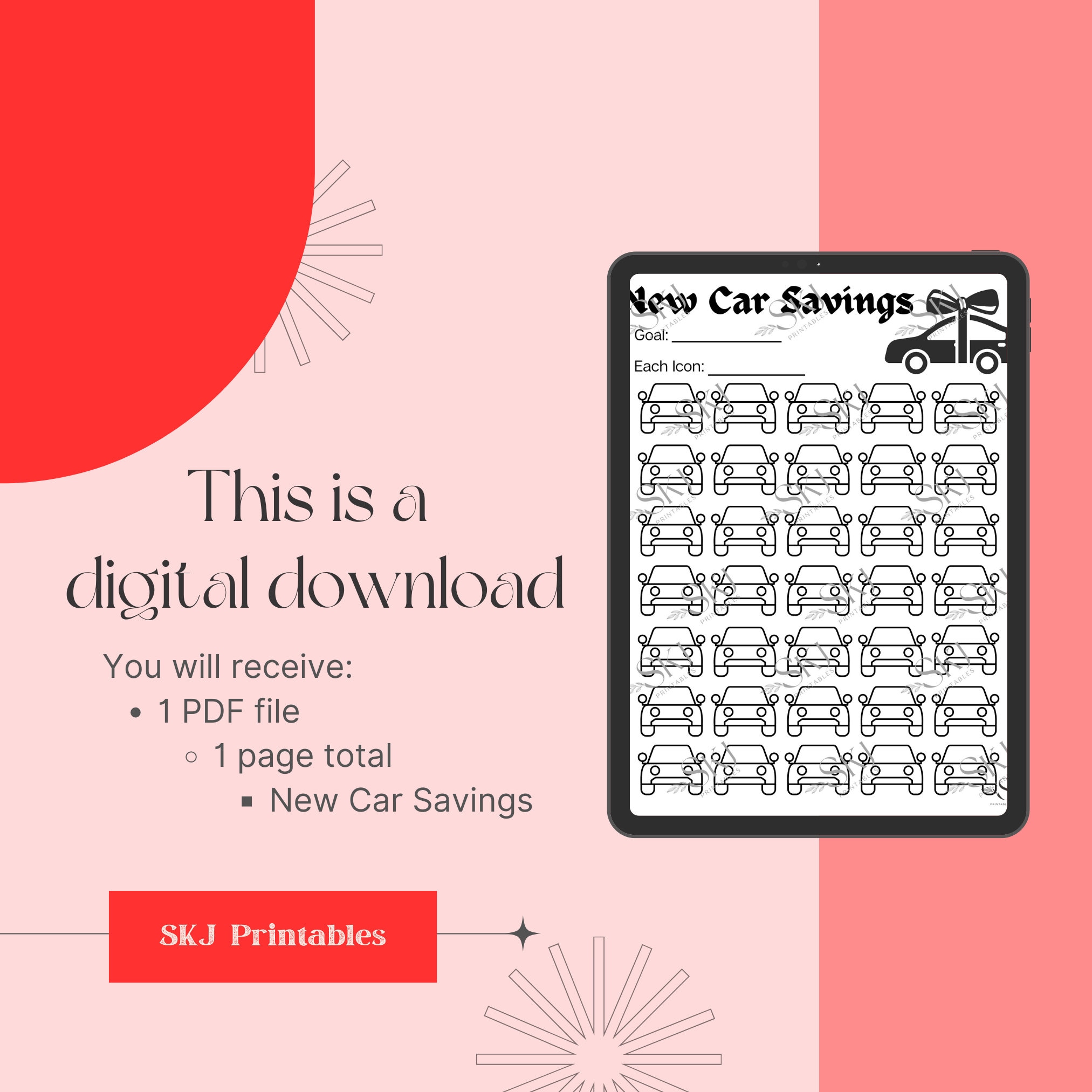PRINTABLE New Car Savings Tracker, Savings Tracker, Dave Ramsey, Baby ...
