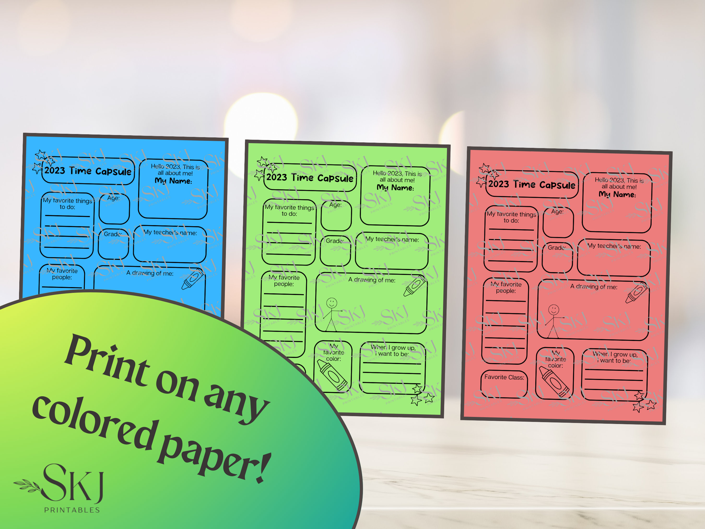 Cápsula del Tiempo IMPRIMIBLE para niños. Actividad de Año - Etsy México