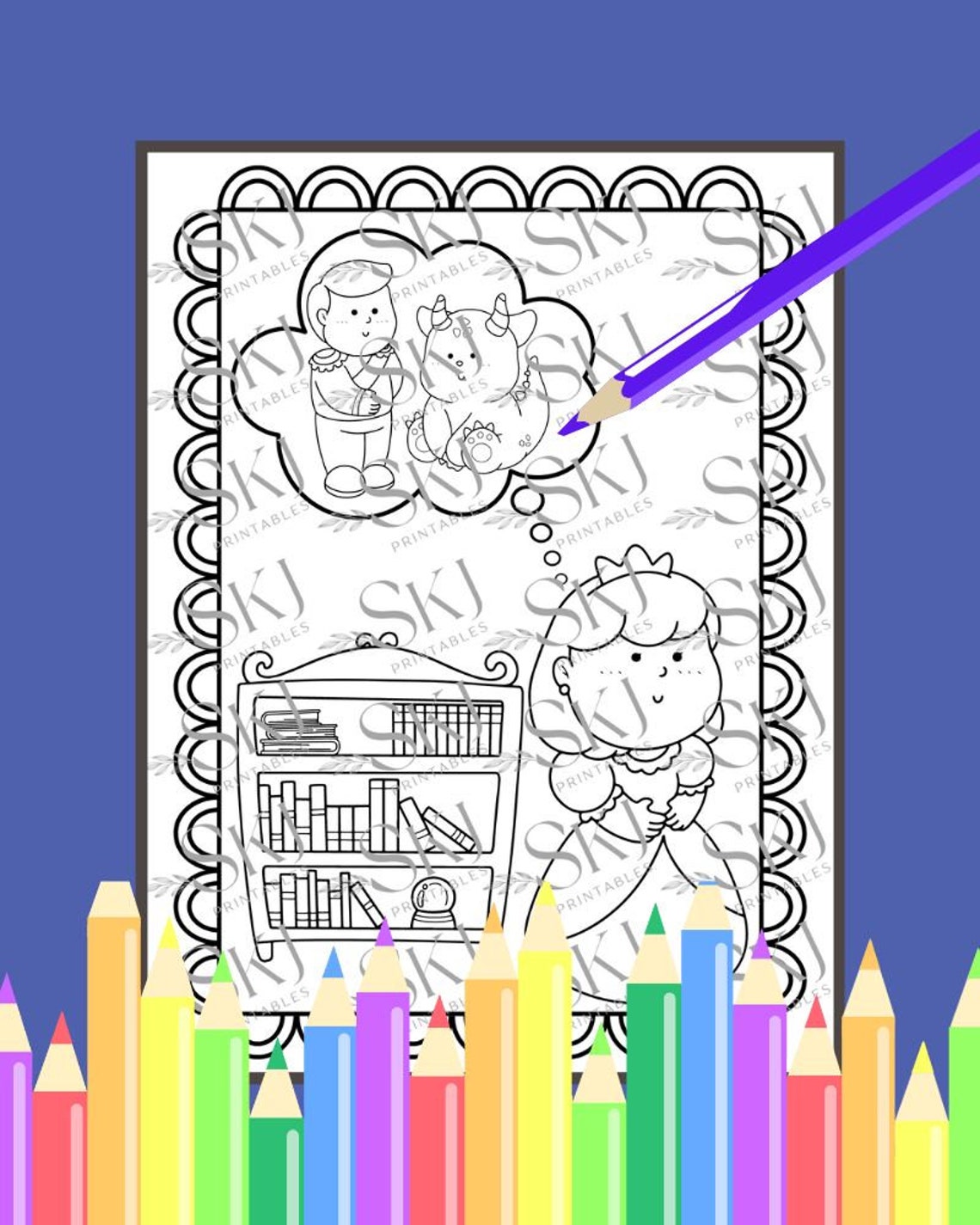 PRINTABLE Fantasy-themed Coloring Pages for Boys and Girls - Digital ...