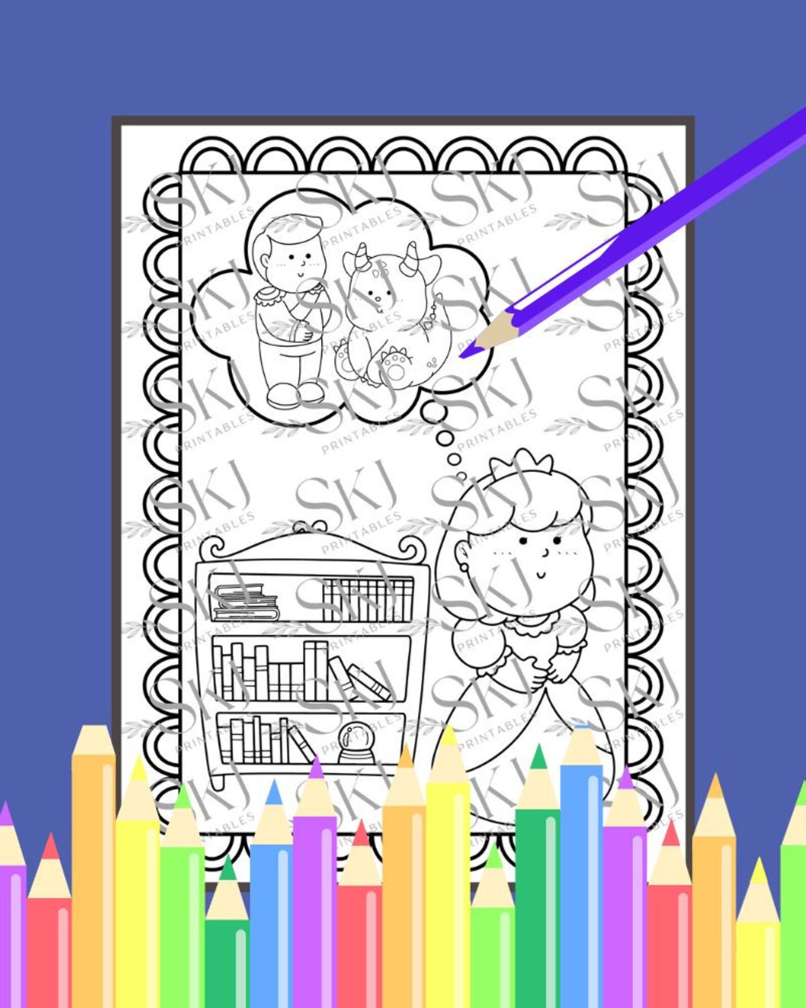 PRINTABLE Fantasy-themed Coloring Pages for Boys and Girls - Digital ...