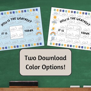 PRINTABLE Daily Weather Chart, Classroom Decor, Weather Chart Classroom ...