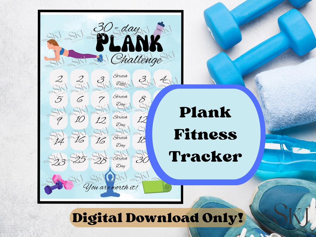 PRINTABLE Plank Fitness Challenge, Fitness Tracker Challenge PDF, Plank Challenge Tracker ...