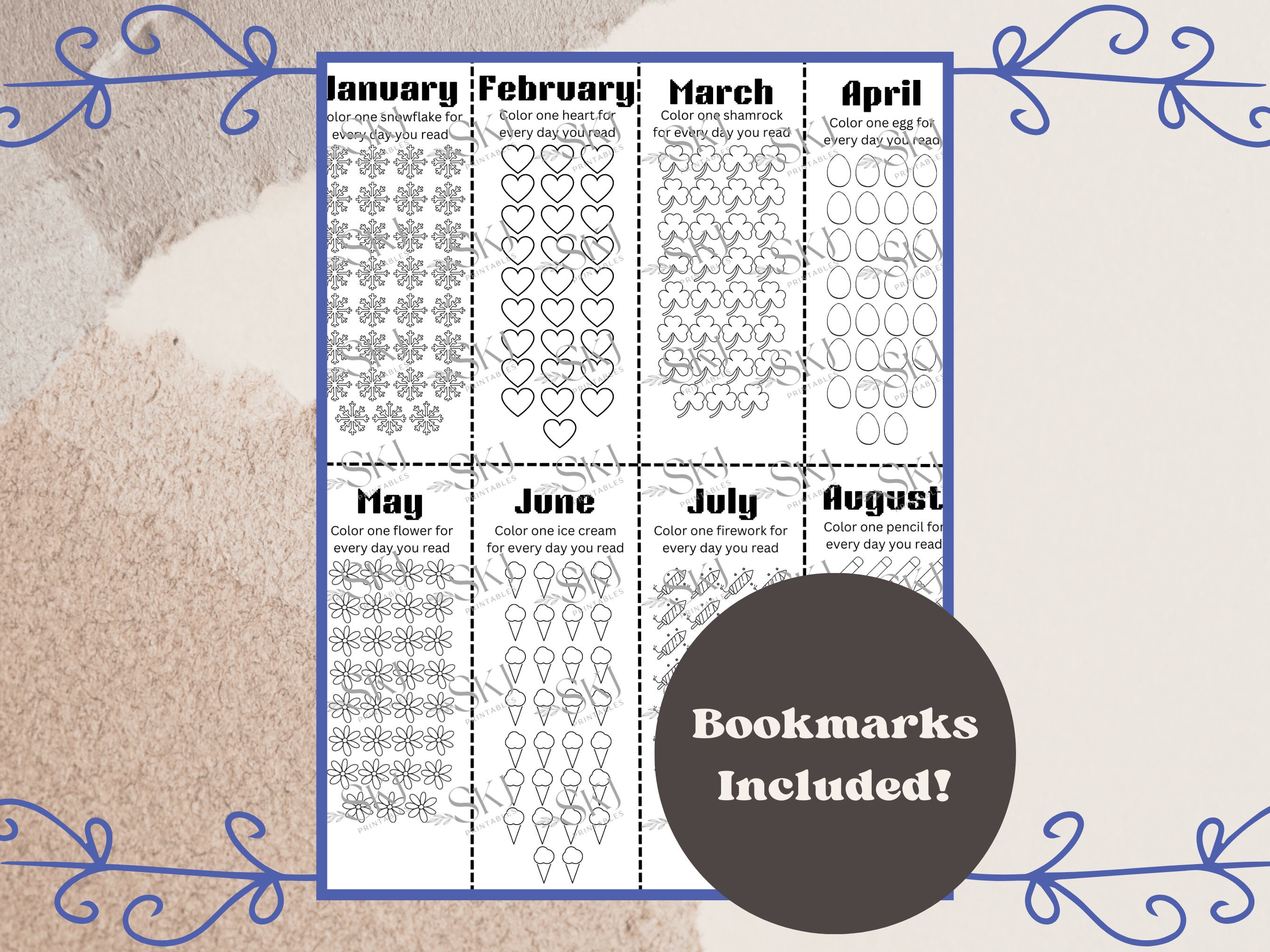 PRINTABLE Monthly Reading Log, Monthly Book Tracker, Daily Reading ...