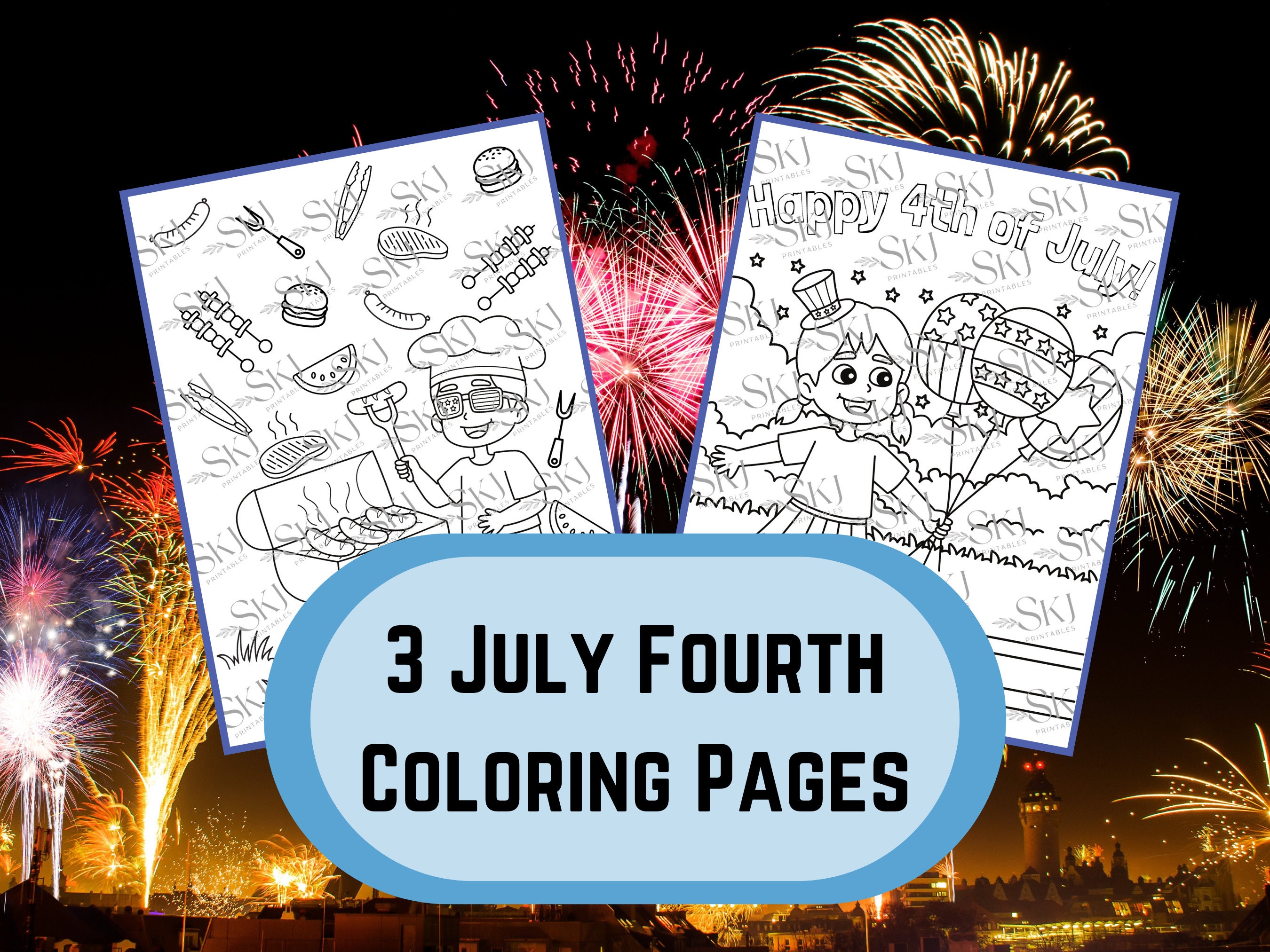 PRINTABLE 4th of July Coloring Pages - July Fourth Coloring Pages ...