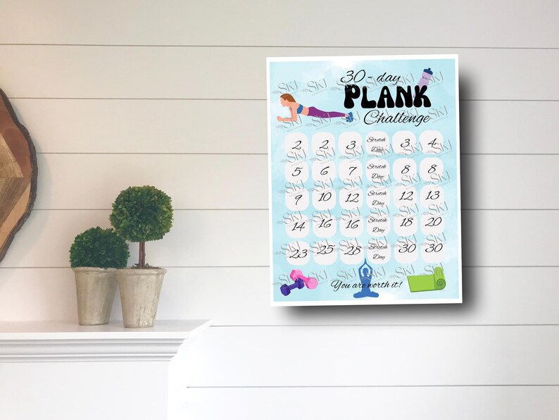 PRINTABLE Plank Fitness Challenge, Fitness Tracker Challenge PDF, Plank ...