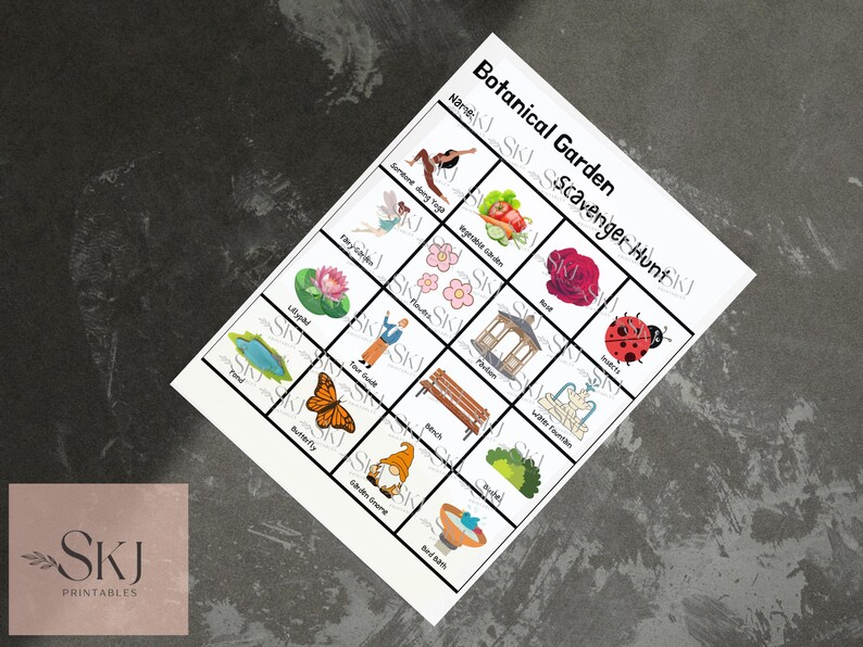 PRINTABLE Botanical Garden Scavenger Hunt Worksheet - Field Trip ...