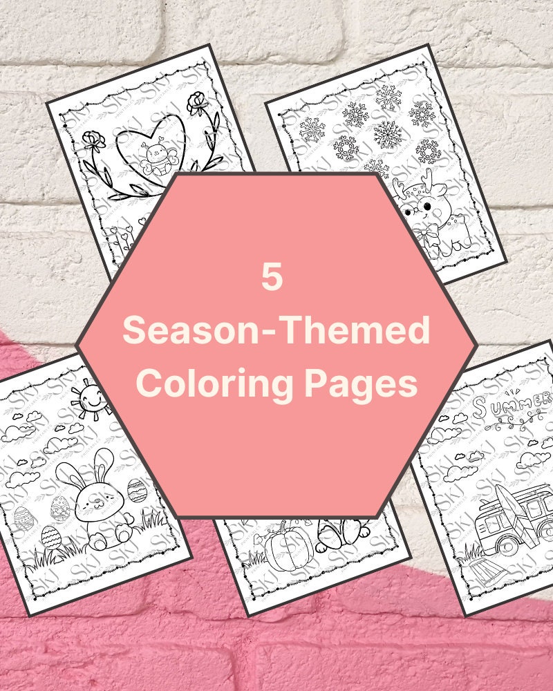PRINTABLE Seasonal Coloring Pages for Boys and Girls - Digital Download ...
