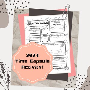 Cápsula del Tiempo IMPRIMIBLE para niños. Actividad de Año Nuevo ...