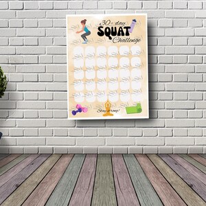PRINTABLE Squat Fitness Challenge, Fitness Tracker Challenge PDF, Squat ...