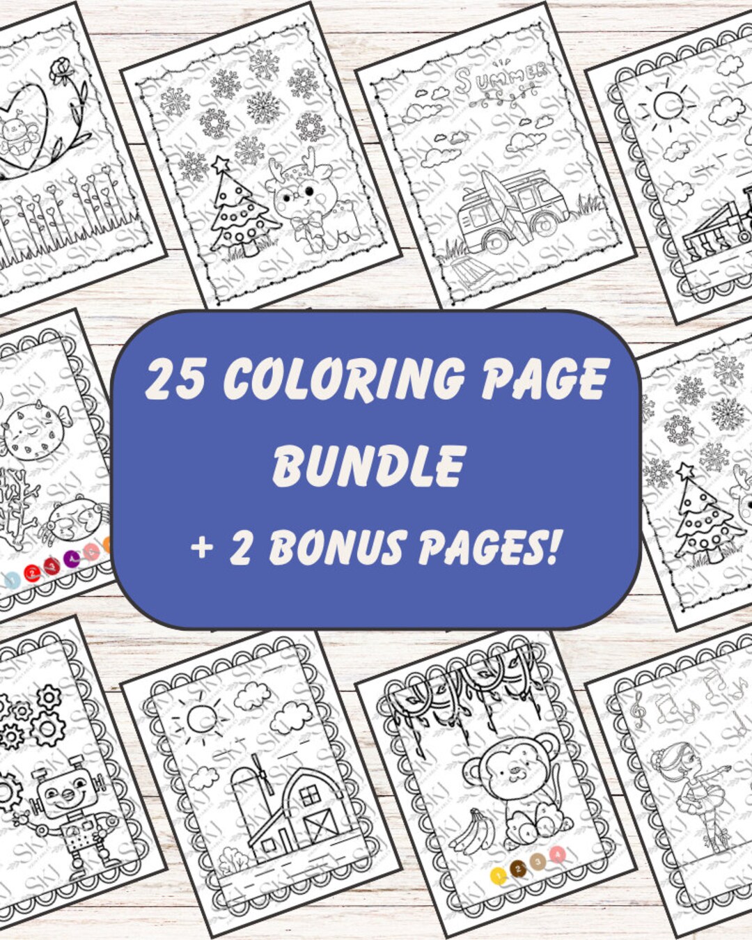 PRINTABLE BUNDLE Coloring Pages for Boys and Girls - Digital Download ...