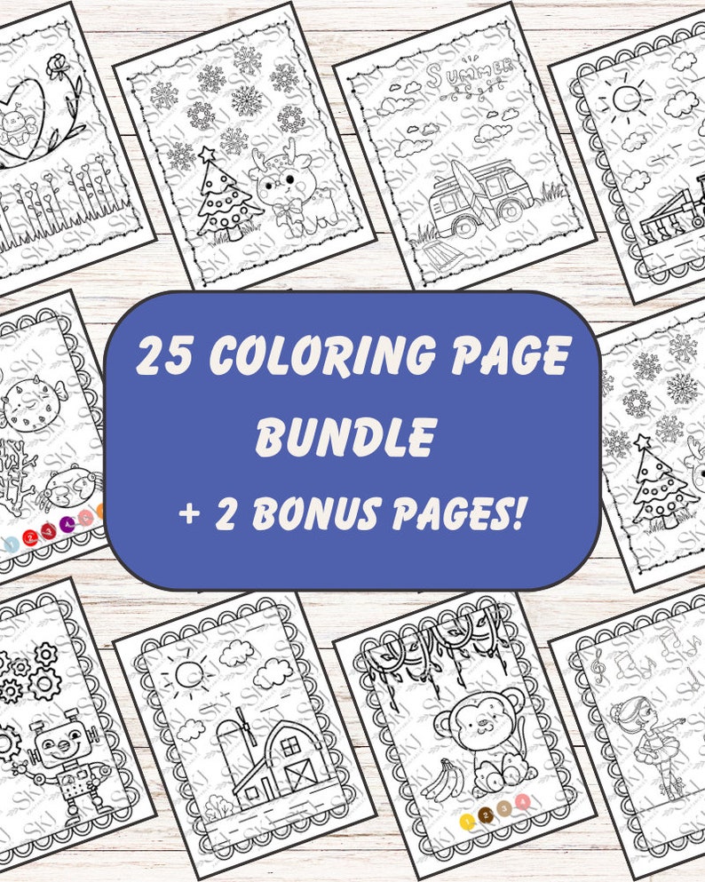 PRINTABLE BUNDLE Coloring Pages for Boys and Girls - Digital Download ...