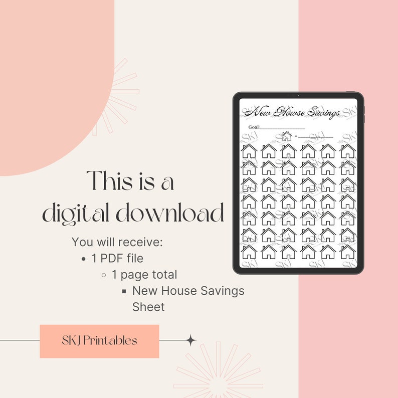 PRINTABLE New House Savings, House Savings Tracker, House Saving Goals ...