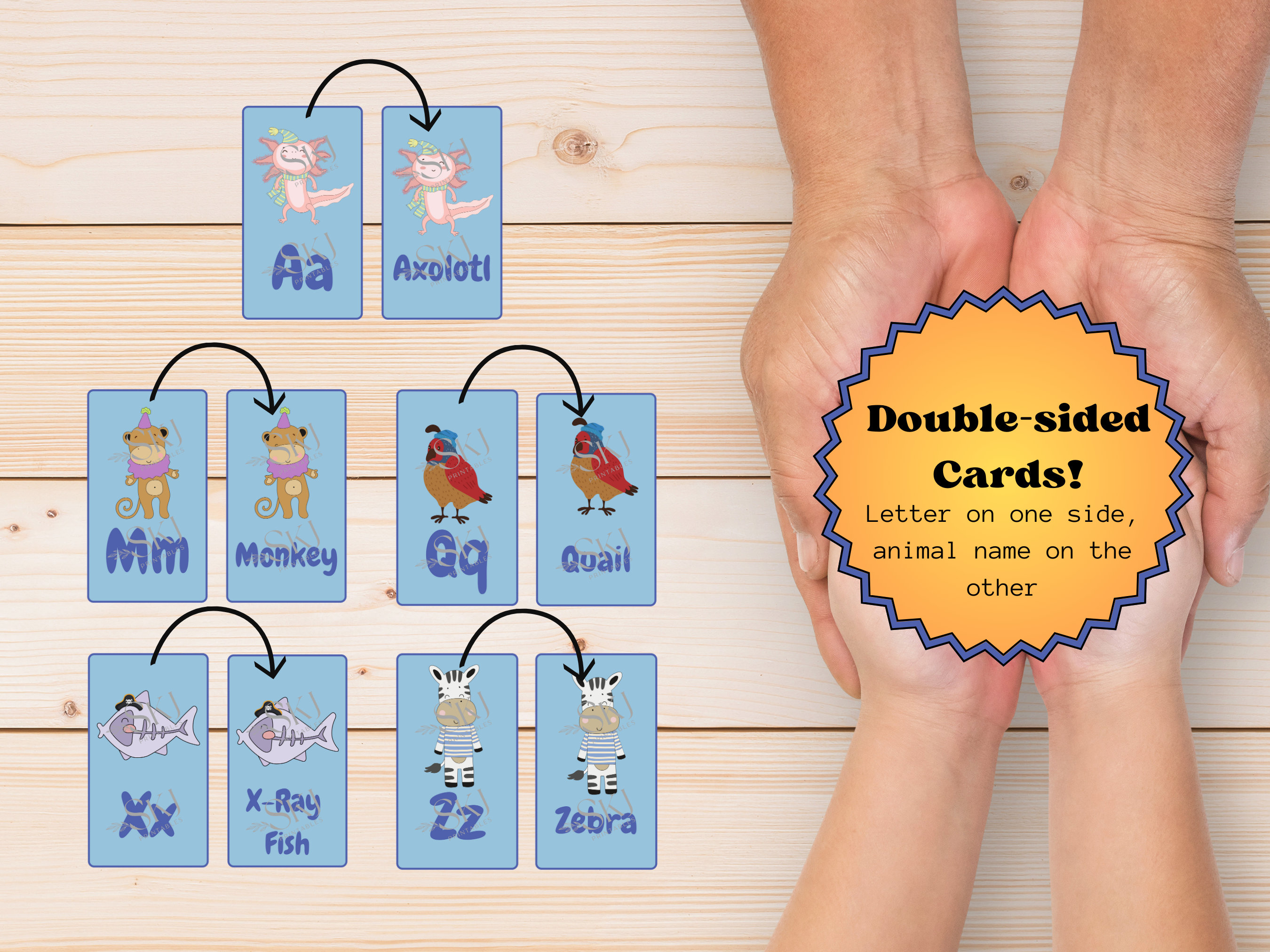 PRINTABLE ABC Animal Flash Cards - Cartoon Animal Flash Cards ...