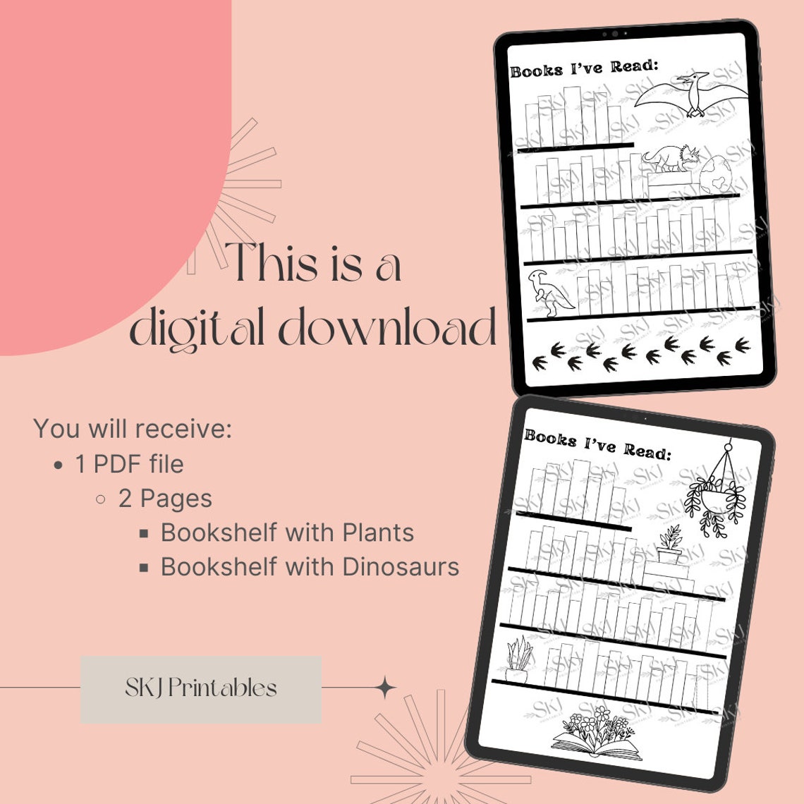 PRINTABLE Books I've Read Bundle, Bookshelf Reading Tracker, Coloring ...
