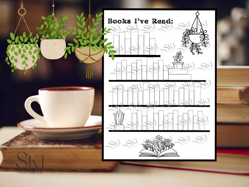 PRINTABLE Books I've Read Bundle, Bookshelf Reading Tracker, Coloring ...